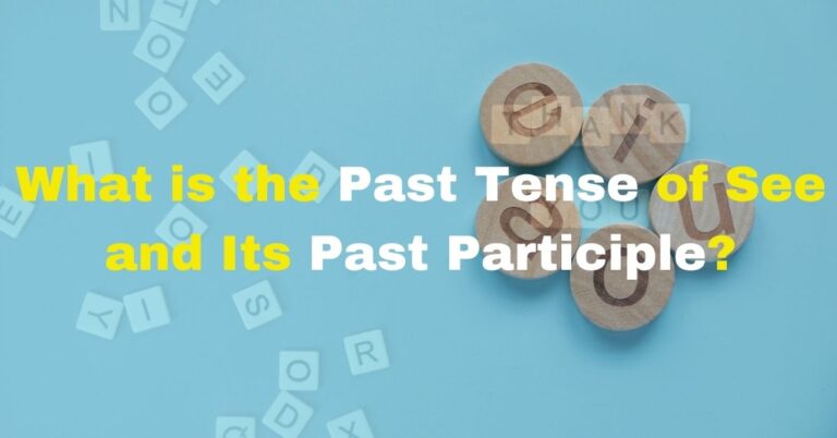 What is the Past Tense of See and Its Past Participle? - My Blog